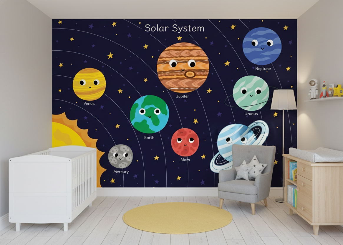 cute solar system wallpaper